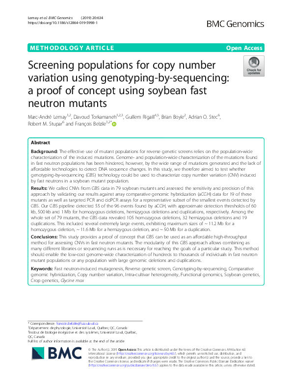 (PDF) Screening populations for copy number variation using genotyping-by-sequencing: a proof of ...