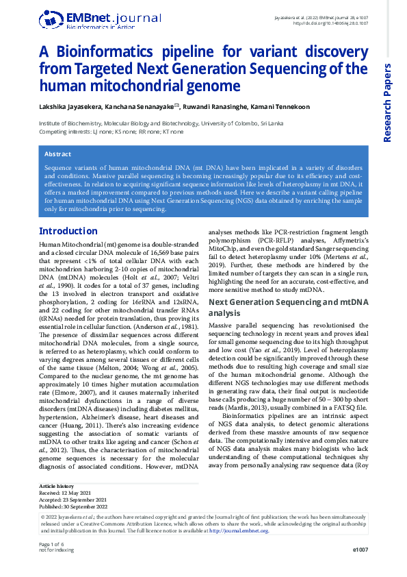 (PDF) A Bioinformatics pipeline for variant discovery from Targeted ...