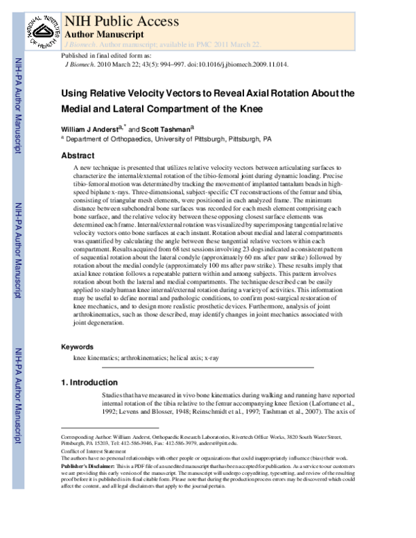 (PDF) Using relative velocity vectors to reveal axial rotation about ...
