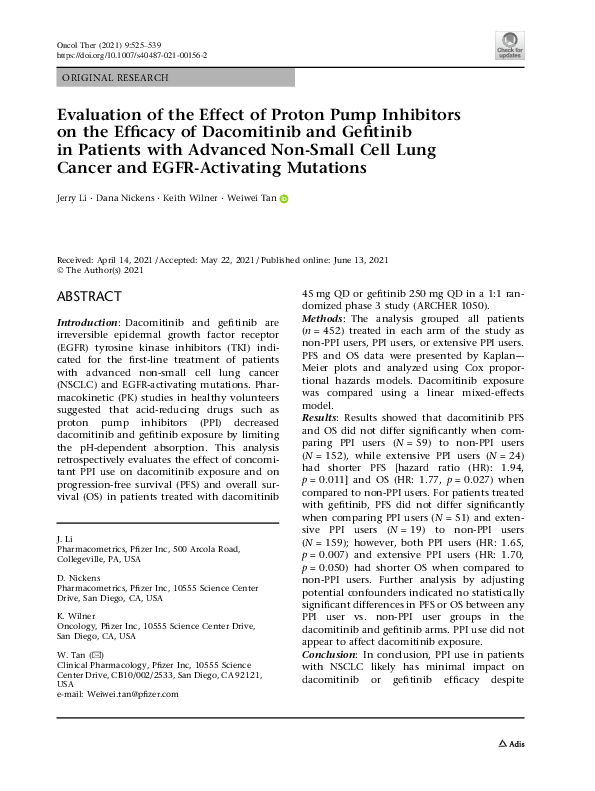 (PDF) Evaluation of the Effect of Proton Pump Inhibitors on the ...