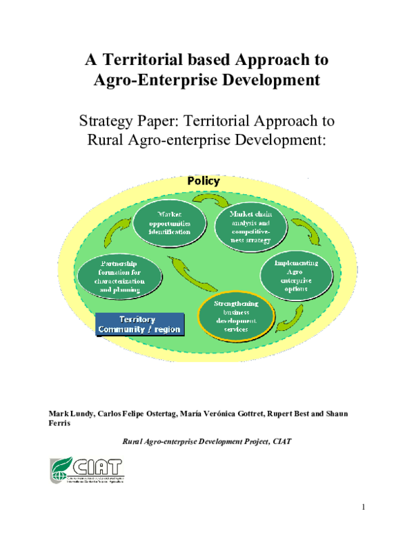 (PDF) A Territorial based Approach to Agro-Enterprise Development ...