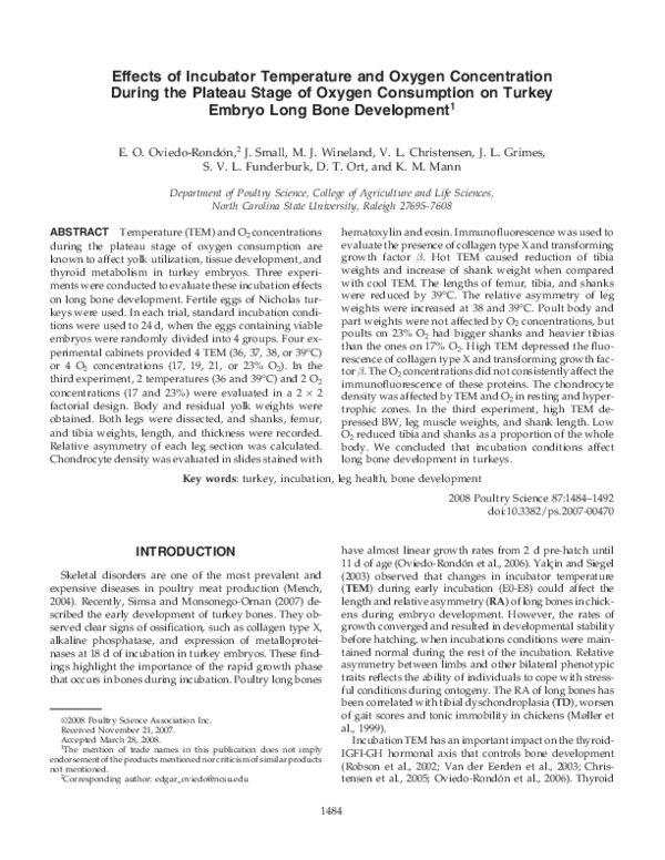 (PDF) Effects of Incubator Temperature and Oxygen Concentration During ...