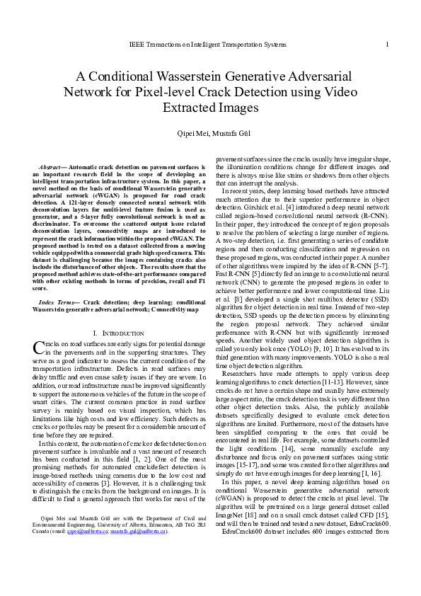 (PDF) A Cost Effective Solution for Road Crack Inspection using Cameras and Deep Neural Networks
