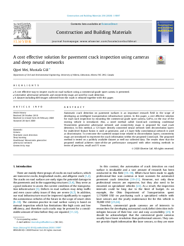 (PDF) A cost effective solution for pavement crack inspection using ...