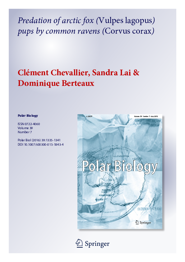 (PDF) Predation of arctic fox (Vulpes lagopus) pups by common ravens ...