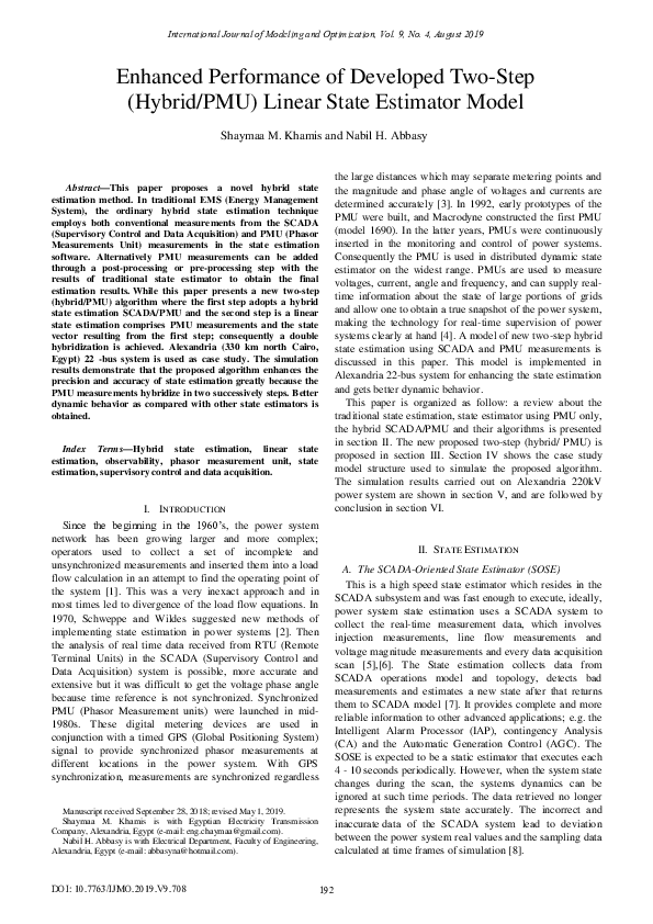 Pdf Enhanced Performance Of Developed Two Step Hybrid Pmu Linear