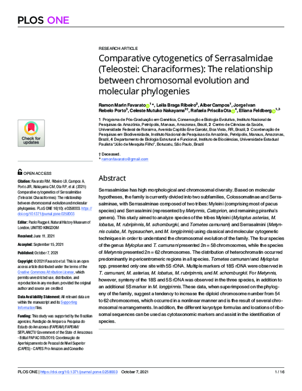 (PDF) Comparative cytogenetics of Serrasalmidae (Teleostei ...
