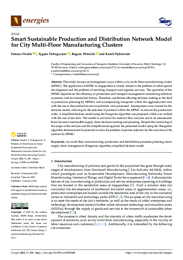 (PDF) Smart Sustainable Production and Distribution Network Model for ...