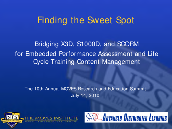 (PDF) Finding the Sweet Spot: Bridging X3D, S1000D, and SCORM for ...