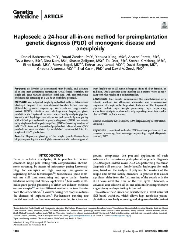 (PDF) Haploseek: a 24-hour all-in-one method for preimplantation ...