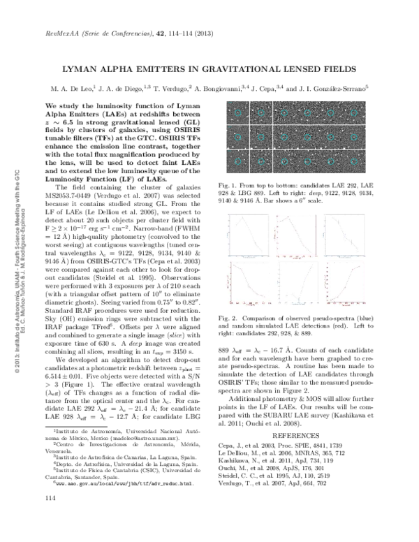 (PDF) Lyman Alpha Emitters in gravitational lensed fields