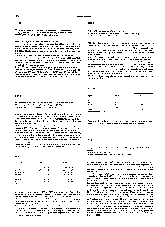 (PDF) P103 Comparison of knowledge and practice of Isfahan people about the CVD risk factors