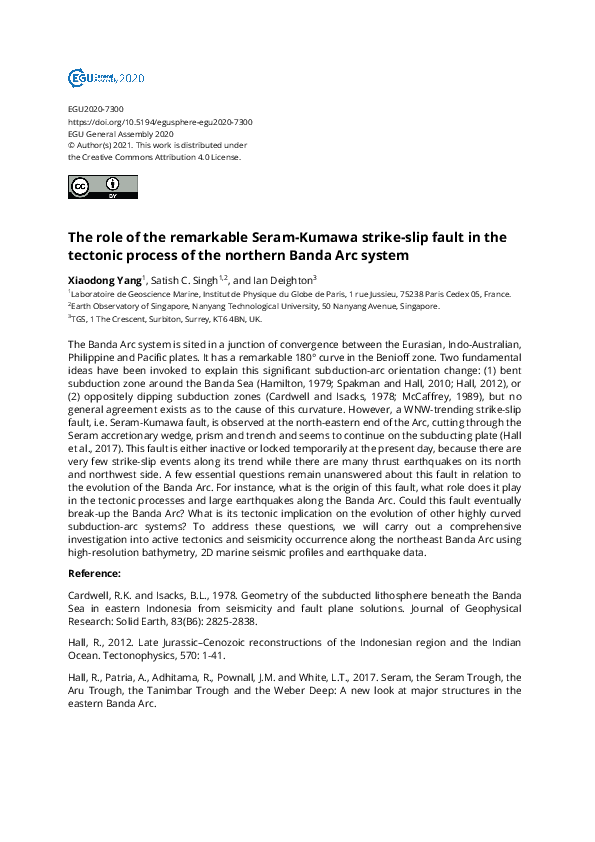 (PDF) The role of the remarkable Seram-Kumawa strike-slip fault in the ...