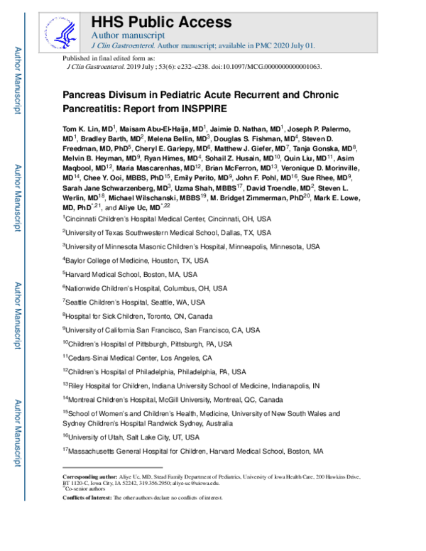 (PDF) Pancreas Divisum in Pediatric Acute Recurrent and Chronic ...