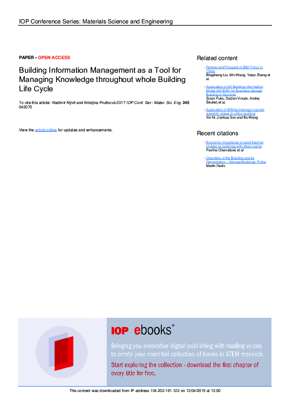 (PDF) Building Information Management as a Tool for Managing Knowledge ...