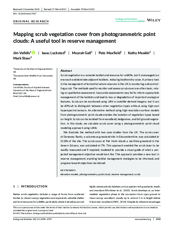 (PDF) Mapping scrub vegetation cover from photogrammetric point clouds ...