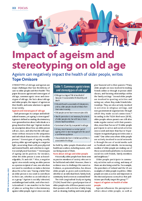 (PDF) Impacts of Ageism and stereotyping of old age on older adults' health