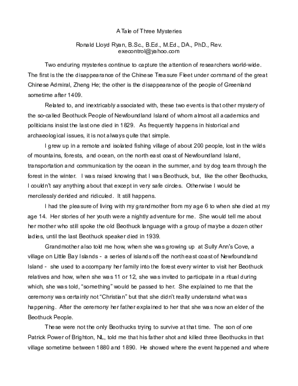 (PDF) A Tale of Three Mysteries