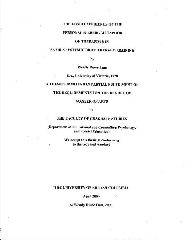 (PDF) The lived experience of the personal iceberg metaphor of ...