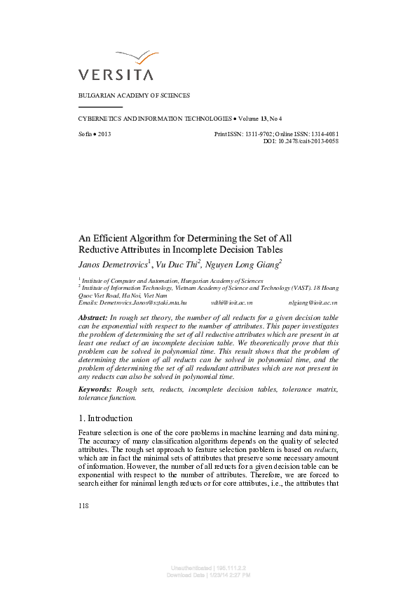 (PDF) An Efficient Algorithm for Determining the Set of All Reductive ...