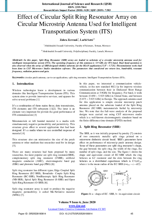 (PDF) Effect of Circular Split Ring Resonator Array on Circular Microstrip Antenna Used for ...
