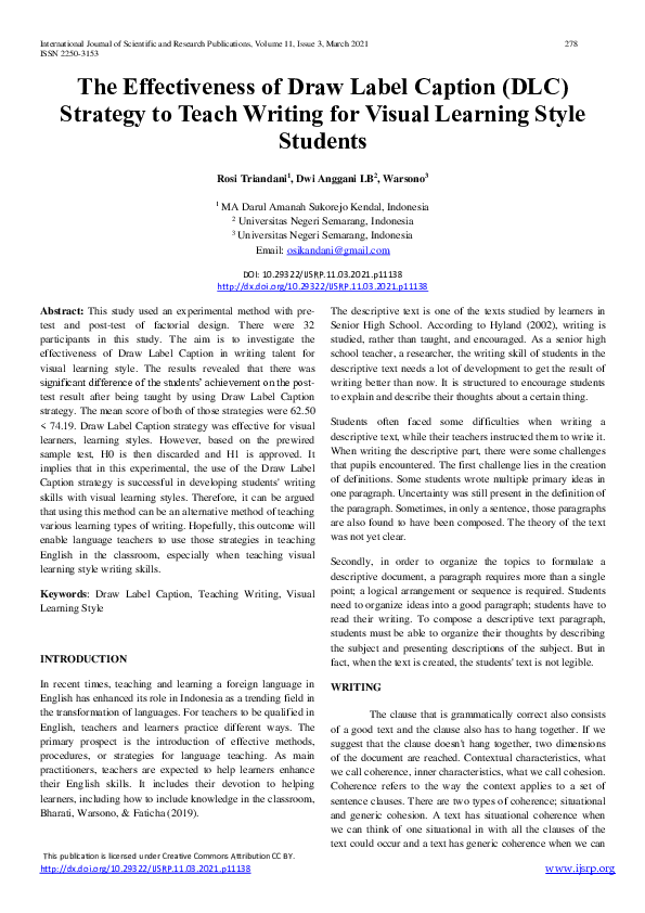 (PDF) The Effectiveness of Draw Label Caption (DLC) Strategy to Teach ...