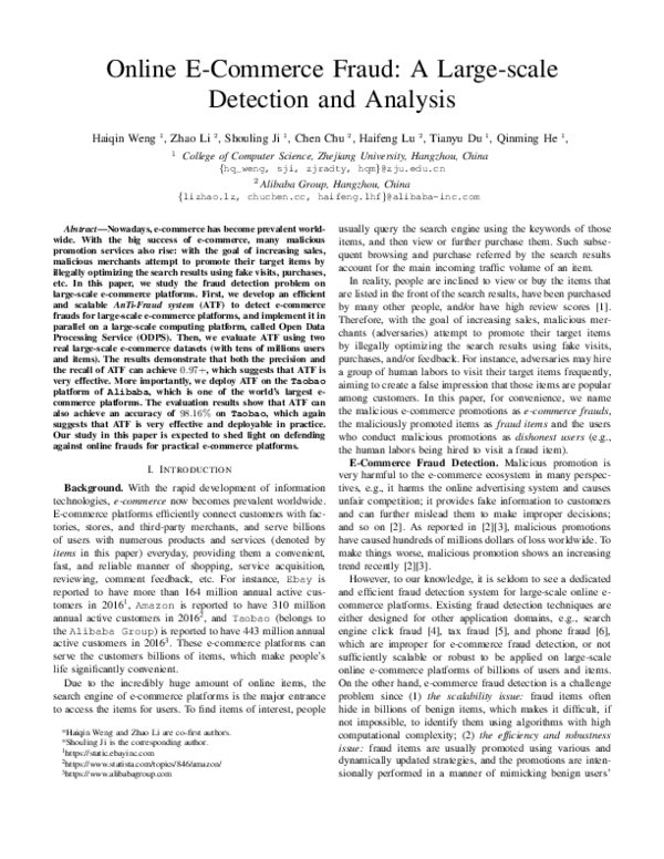 Pdf Online E Commerce Fraud A Large Scale Detection And Analysis