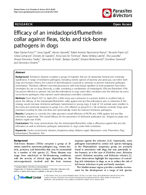 (PDF) Efficacy of an imidacloprid/flumethrin collar against fleas ...