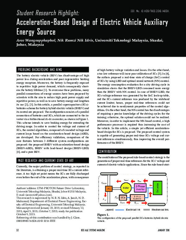 (PDF) Acceleration-based design of electric vehicle auxiliary energy source