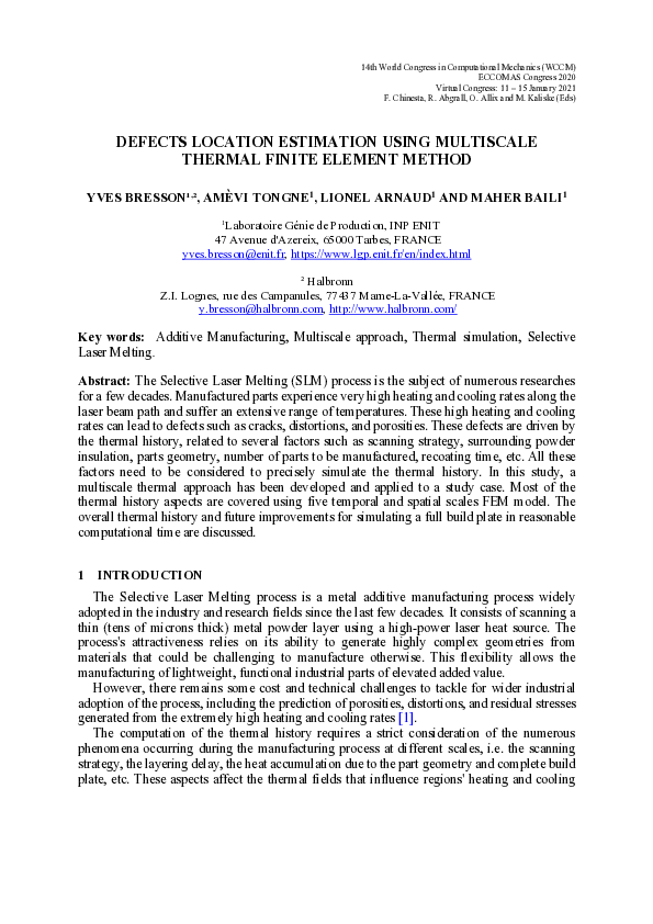 (PDF) Defects Location Estimation Using Multiscale Thermal Finite Element Method