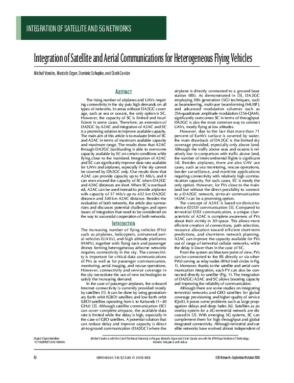 (PDF) Integration of Satellite and Aerial Communications for Heterogeneous Flying Vehicles