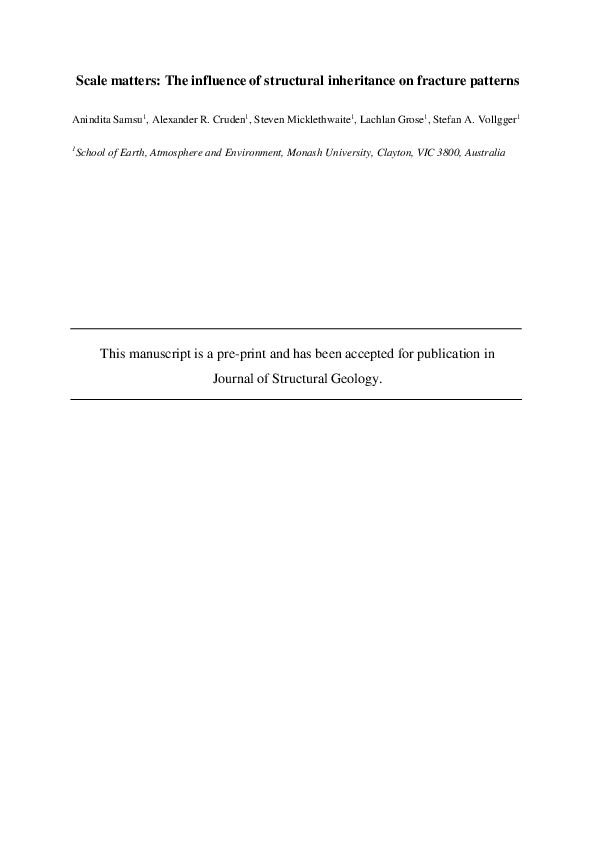 Pdf Scale Matters The Influence Of Structural Inheritance On Fracture Patterns
