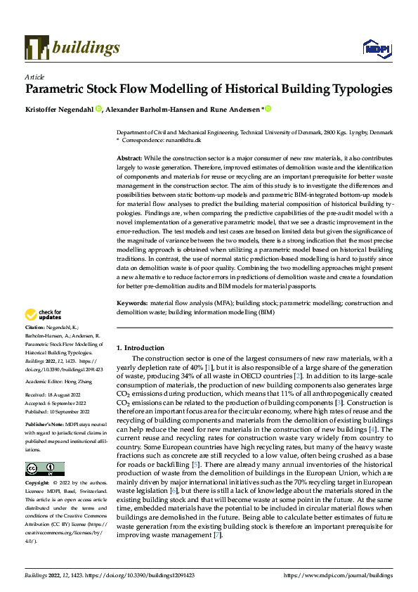 (PDF) Parametric Stock Flow Modelling of Historical Building Typologies