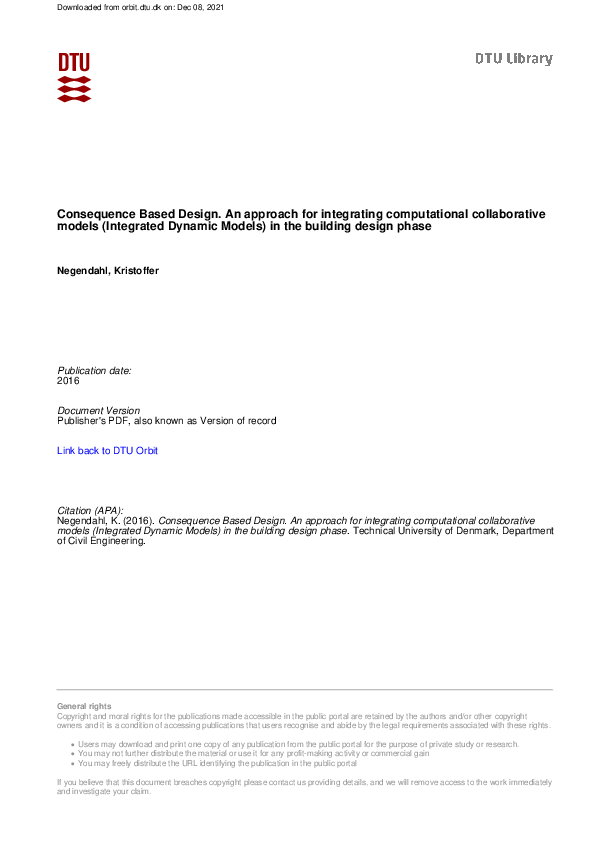 (PDF) Consequence Based Design. An approach for integrating ...