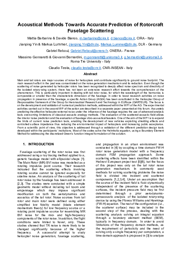 (PDF) Acoustical methods towards accurate prediction of rotorcraft fuselage scattering