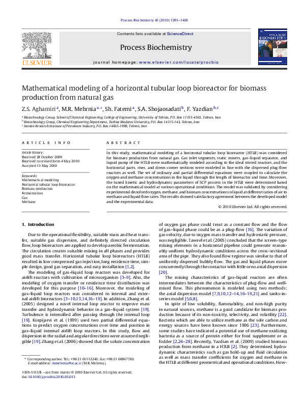 (PDF) Mathematical modeling of a horizontal tubular loop bioreactor for biomass production from ...