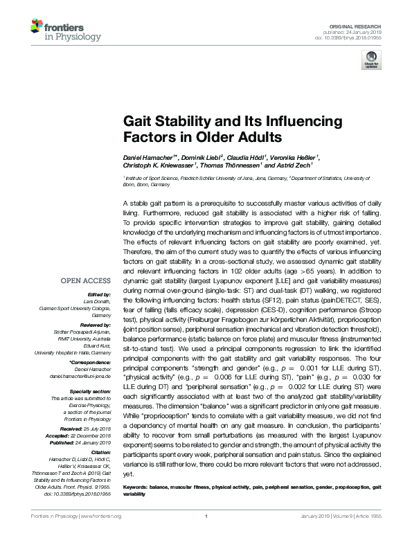 (PDF) Gait Stability and Its Influencing Factors in Older Adults