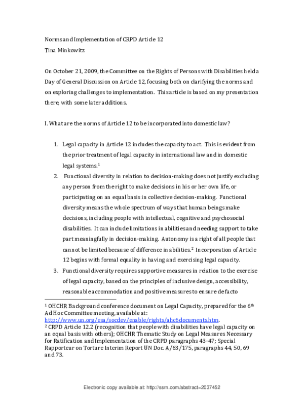 (PDF) Norms and Implementation of CRPD Article 12