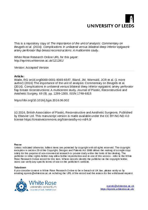 (PDF) The importance of the unit of analysis