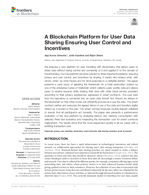 (PDF) A Blockchain Platform for User Data Sharing Ensuring User Control ...