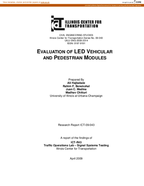 (PDF) Evaluation of LED Vehicular and Pedestrian Modules