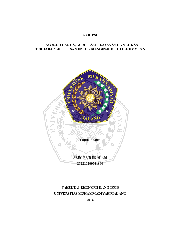 (PDF) Pengaruh Harga, Kualitas Pelayanan Dan Lokasi Terhadap Keputusan ...