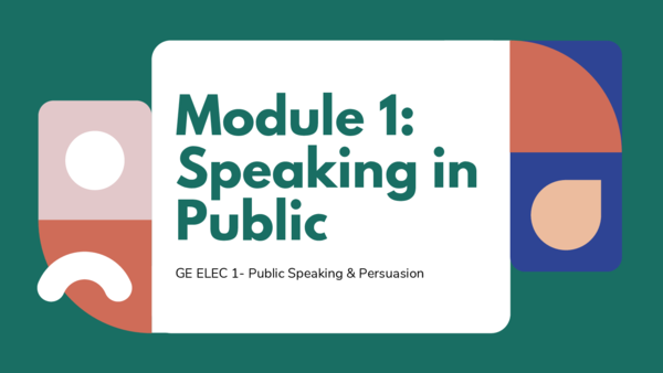(PDF) Module 1: Speaking in Public