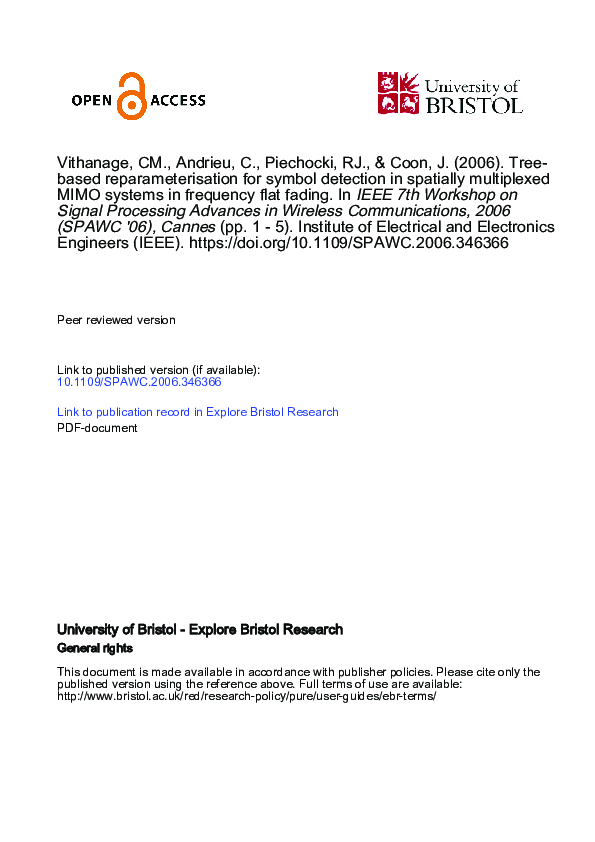 (PDF) Tree-Based Reparameterization for Symbol Detection in Spatially Multiplexed MIMO Systems ...