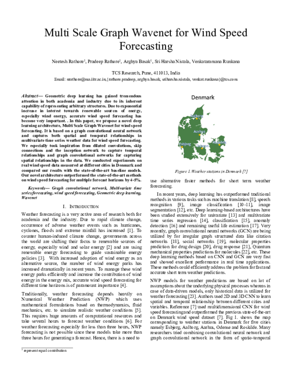(PDF) Multi Scale Graph Wavenet for Wind Speed Forecasting