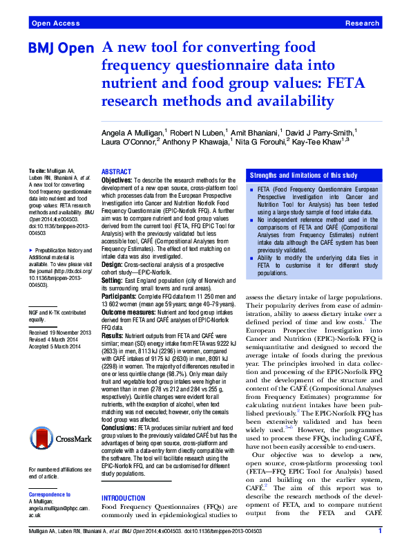 (PDF) A new tool for converting food frequency questionnaire data into ...
