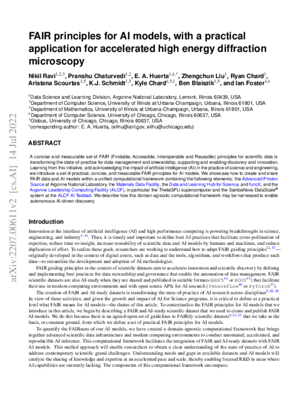 (PDF) FAIR principles for AI models, with a practical application for ...