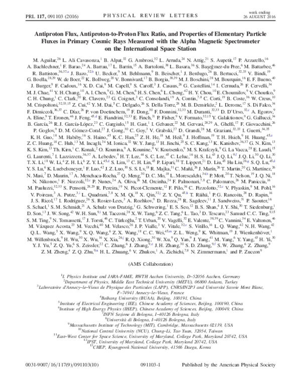 (PDF) Antiproton Flux, Antiproton-to-Proton Flux Ratio, and Properties of Elementary Particle ...