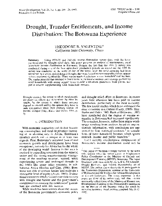 (PDF) Drought, transfer entitlements, and income distribution: The ...