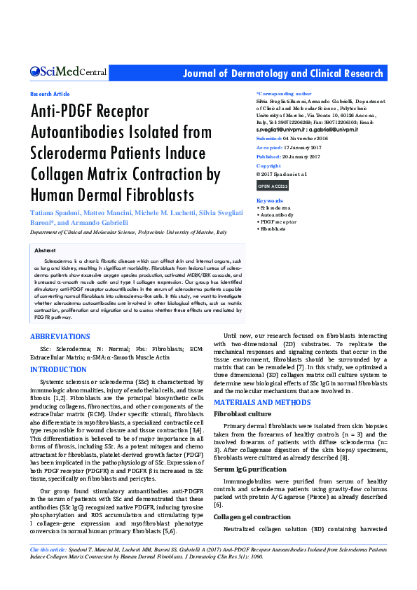 (PDF) Anti-PDGF Receptor Autoantibodies Isolated from Scleroderma ...